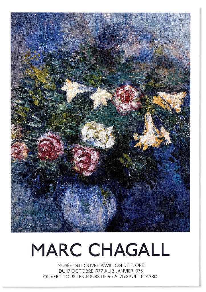 Marc Chagall Art Print | Leaning Over Flowers Still Life Painting ...