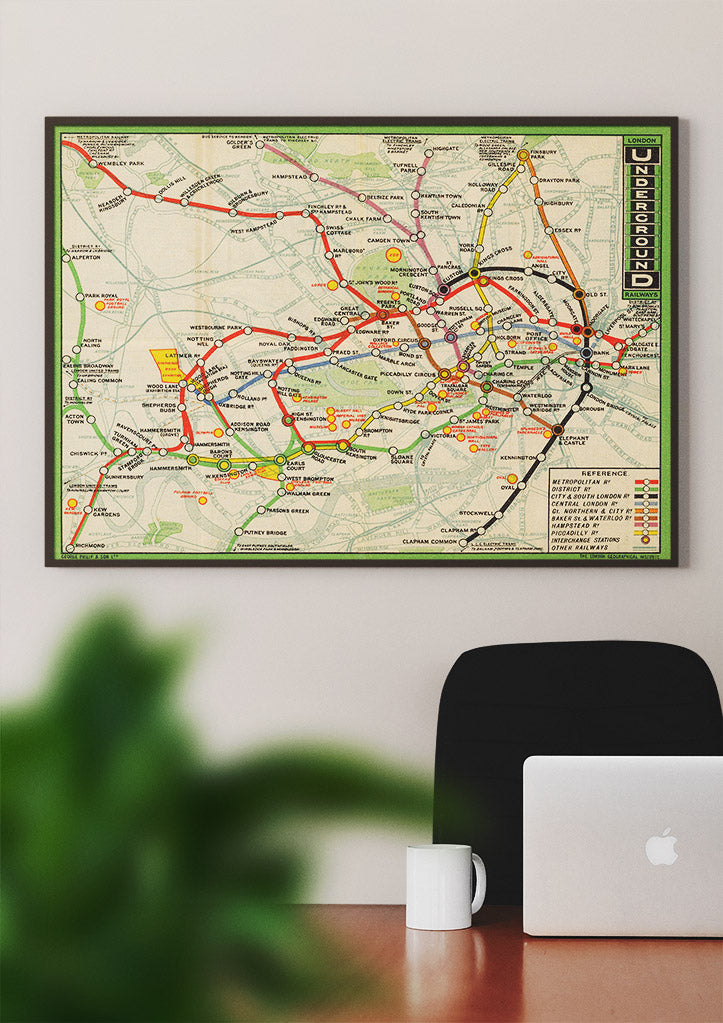 London Underground Map 1912 | Vintage London Map Collection – Posterist