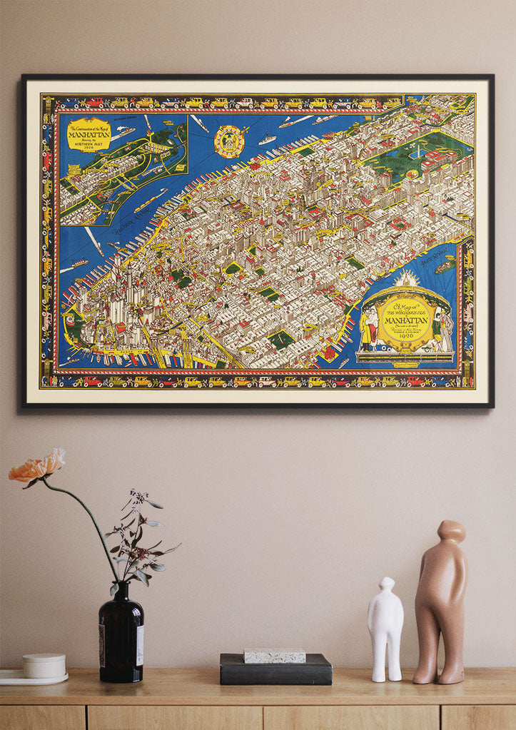 Manhattan Pictorial Map | High Quality Reproductions of Vintage Maps ...