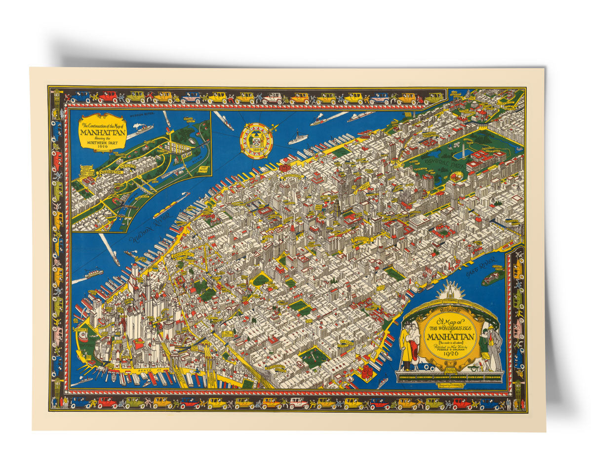 Manhattan Pictorial Map | High Quality Reproductions of Vintage Maps ...