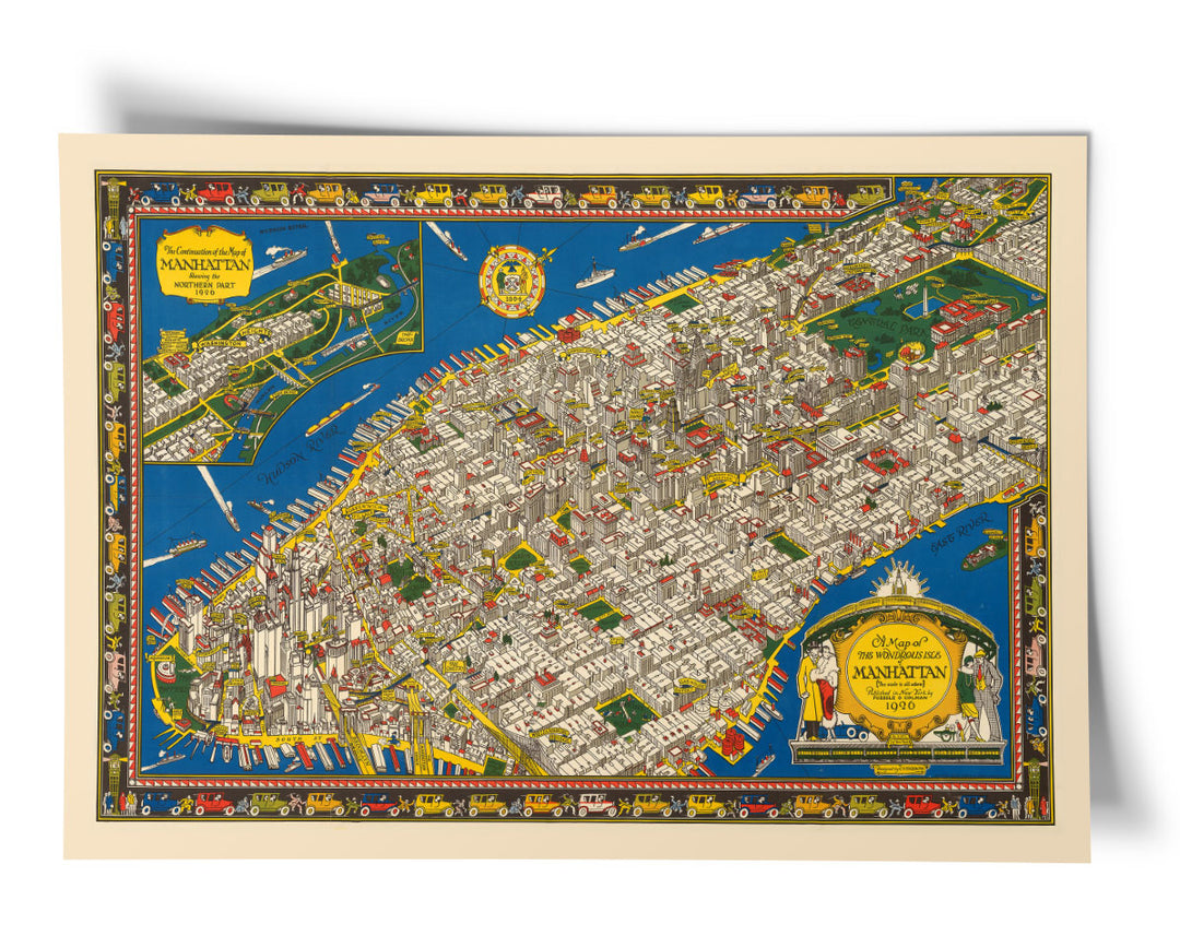 Manhattan Pictorial Map | High Quality Reproductions of Vintage Maps ...