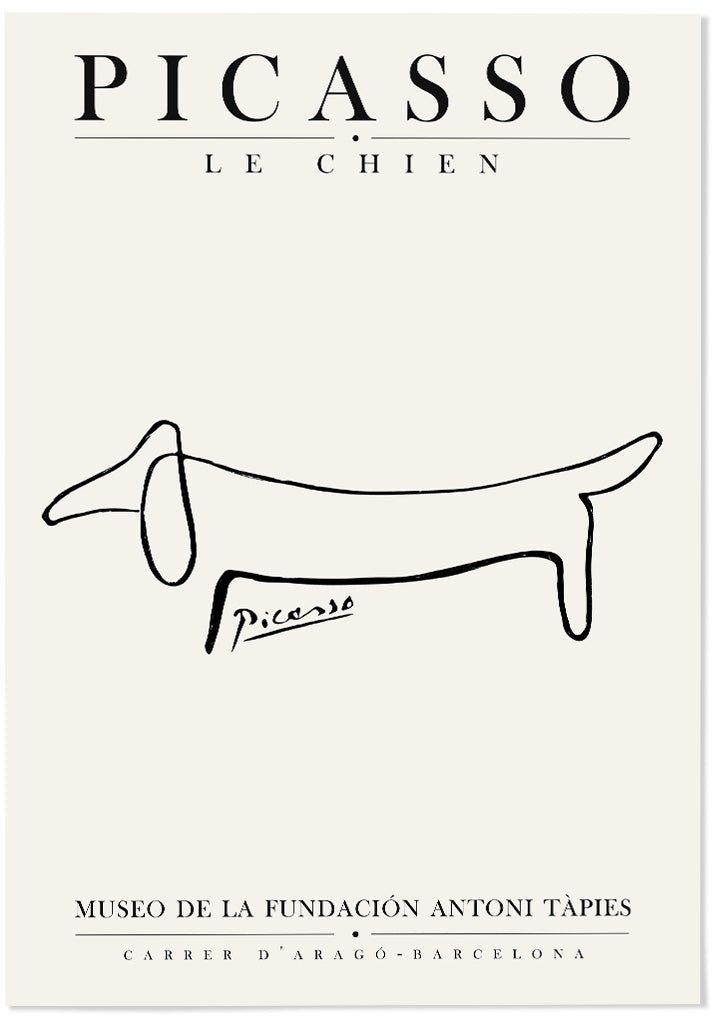 Pablo Picasso 'Le Chien' Line Drawing Art Print – Posterist