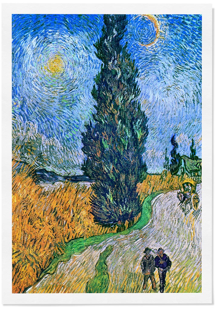 Van Gogh Sypresser Vincent Van Gogh Print, Road With Cypress And Star,