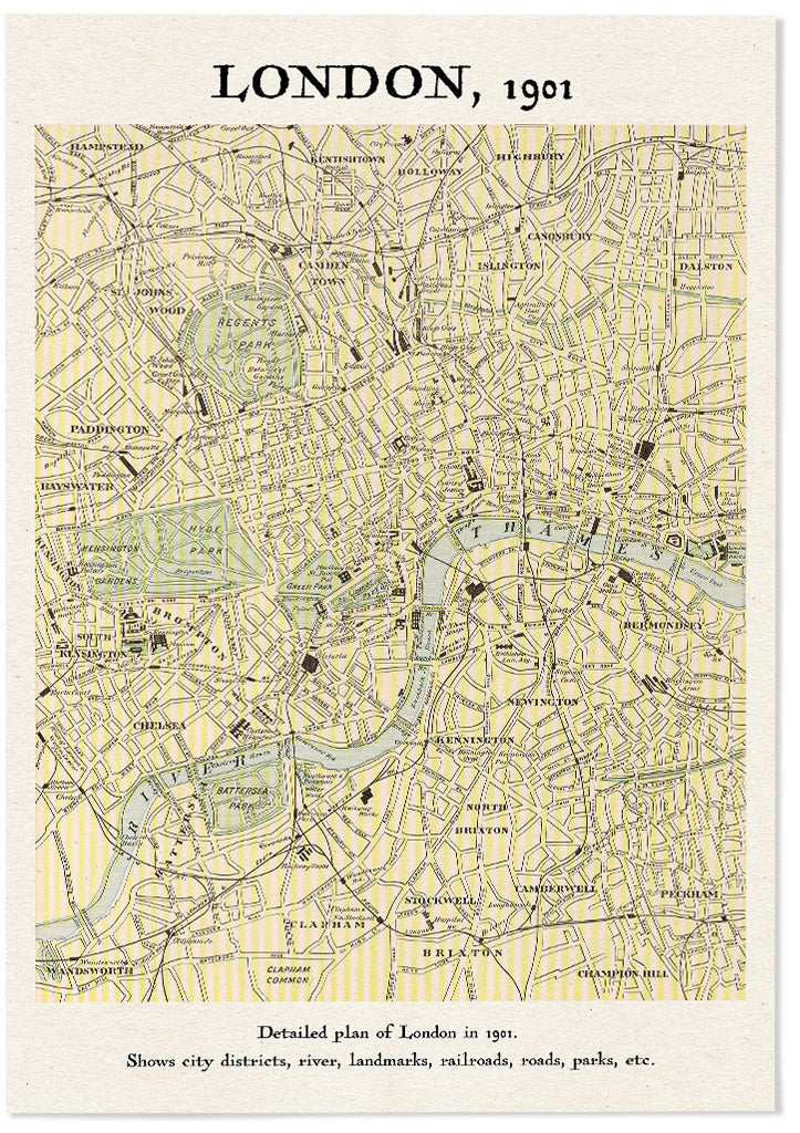 Vintage Map of London, England | High Quality Reproductions – Posterist