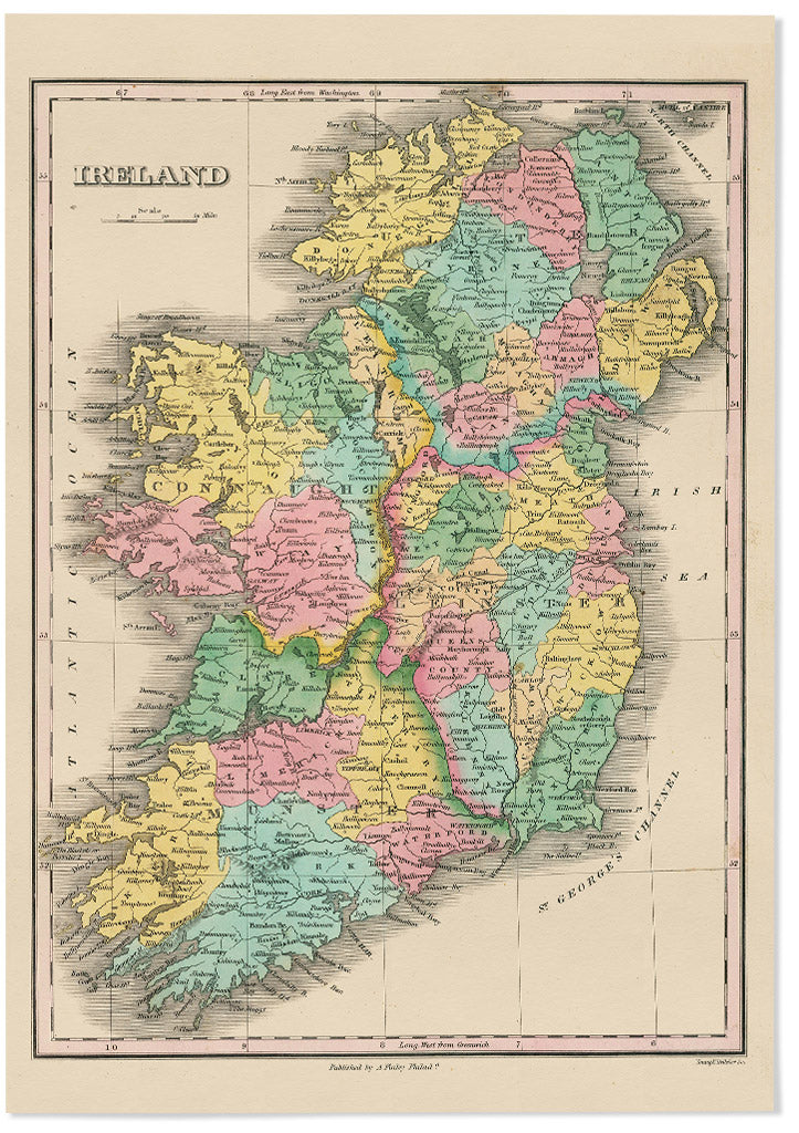Vintage Map of Ireland | High Quality Reproductions – Posterist