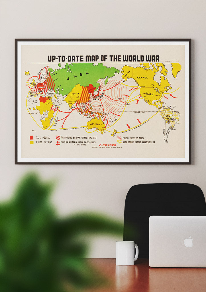 World War Map | High Quality Reproductions of Vintage History Maps ...