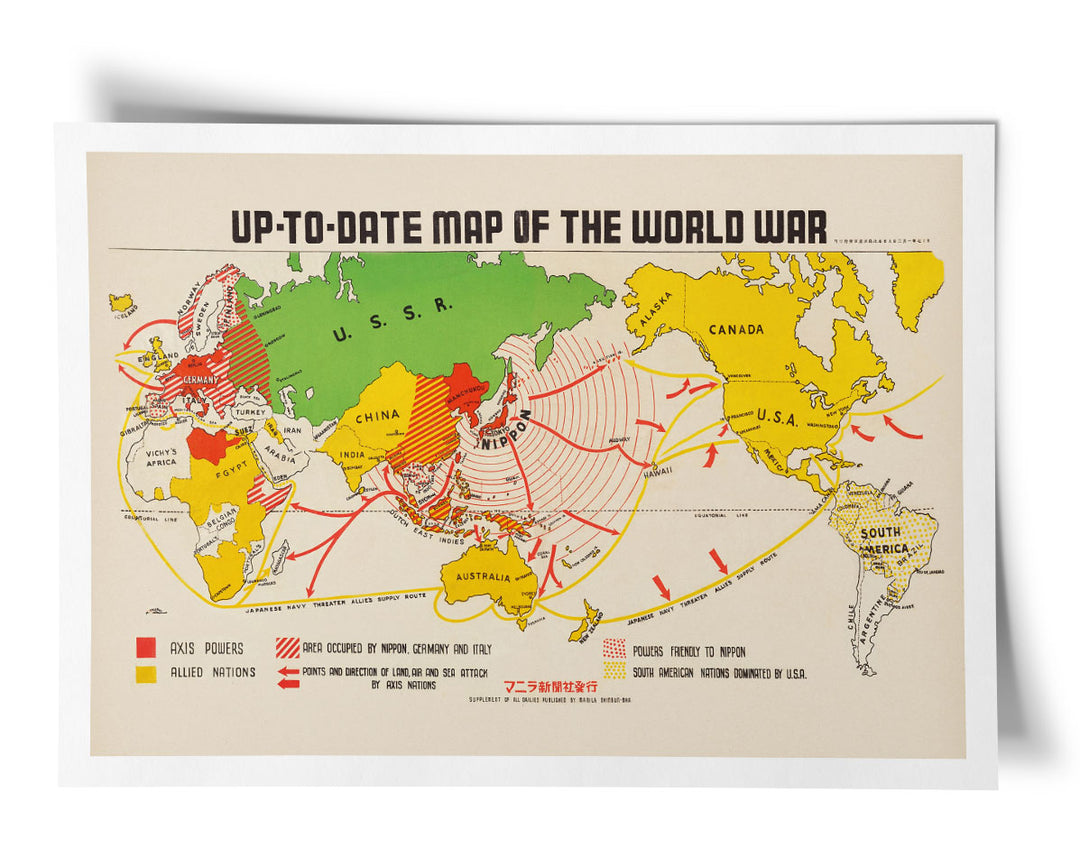 World War Map | High Quality Reproductions of Vintage History Maps ...
