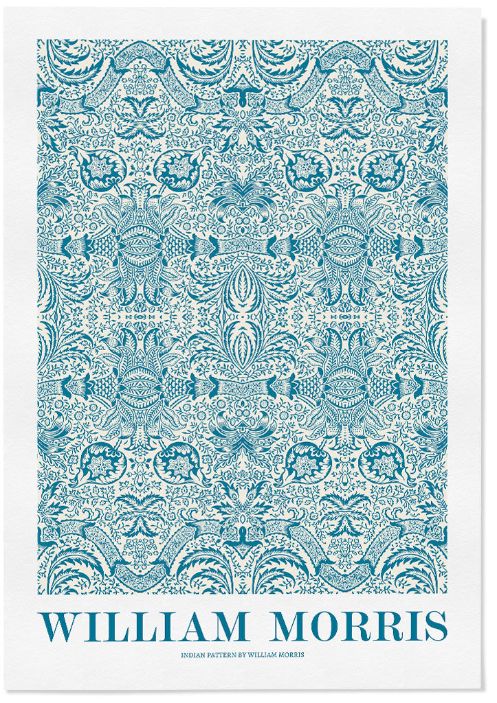 William Morris Poster | Indian Pattern Blue Floral Art Print – Posterist