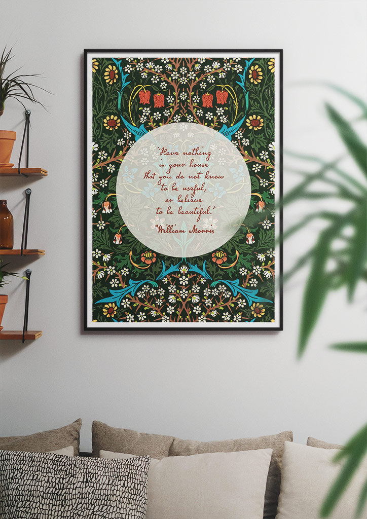 William Morris Inspirational Quote Poster | Tulip Floral Pattern ... William Morris Inspirational Quote Poster | Tulip Floral Pattern ...